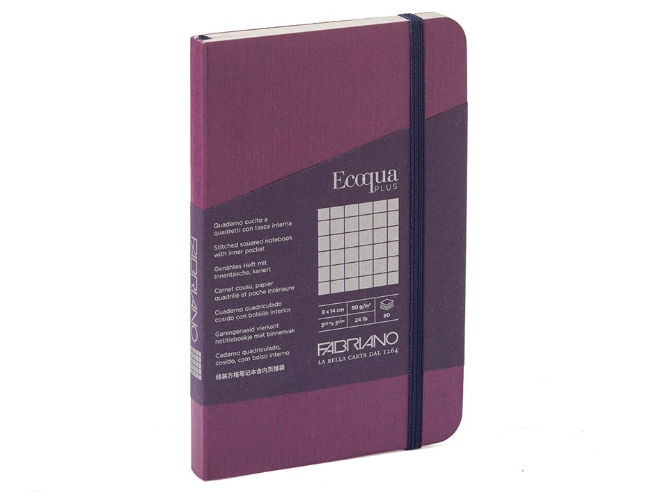 Fabriano EcoQua Plus Sydd 9x14cm Ruter 5mm Purple - Tegne.no
