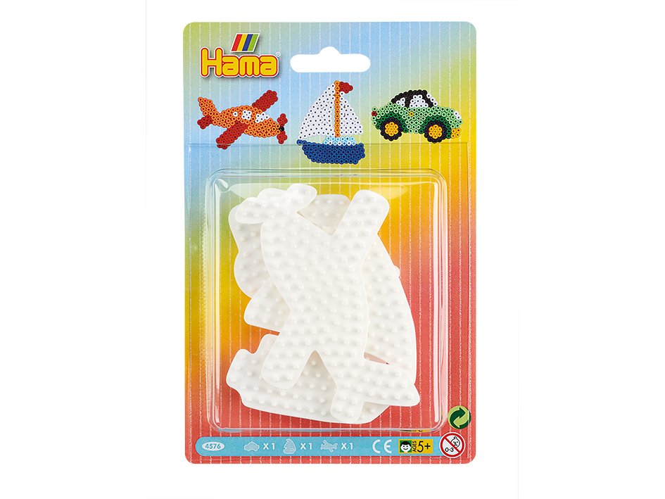 Hama Midi Piggplater - Blister - Bil, seilbåt og fly - Tegne.no