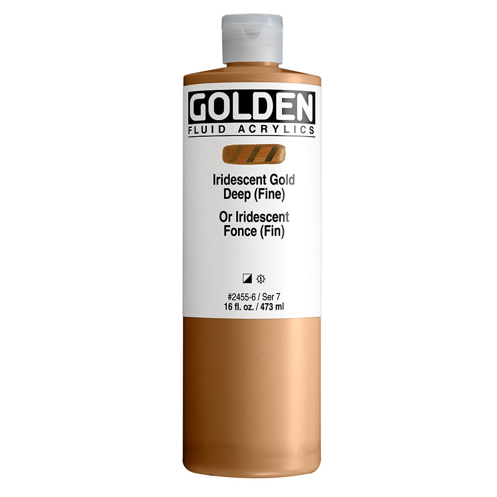 Golden Fluid Akryl 473ml - 2455 Iridescent Gold Deep Fine - Tegne.no